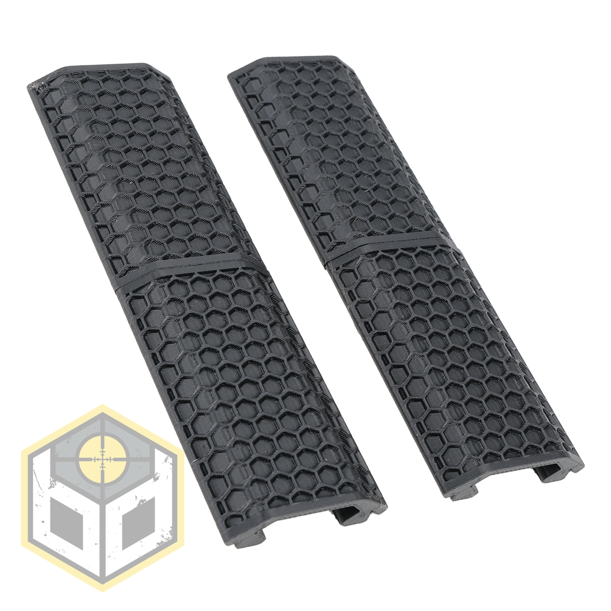 Picatinny Rail Covers Hex Texture Design 4 Black - Just BB Guns
