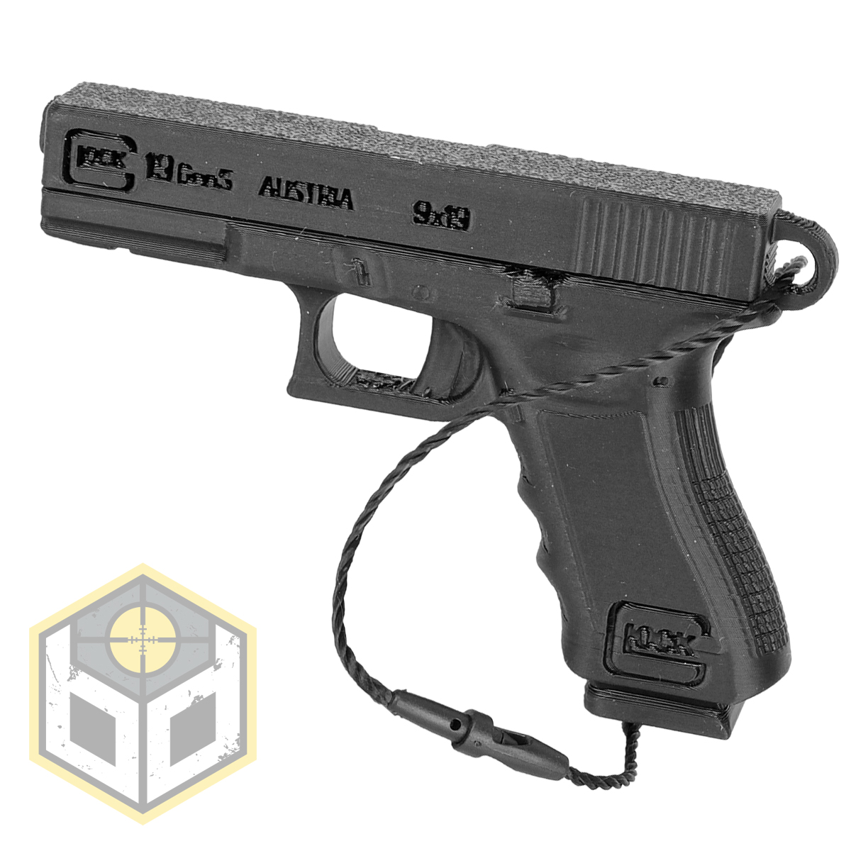 Glock 19 Gen5 Pistol Christmas Tree Decoration Black - Just BB Guns