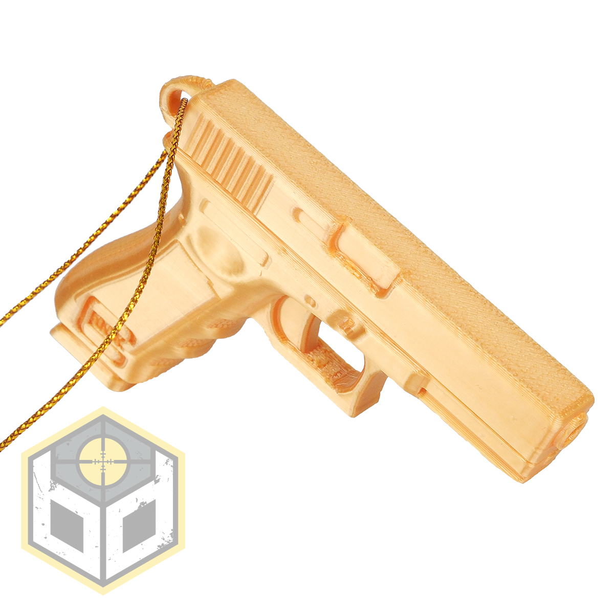 Glock 19 Gen5 Pistol Christmas Tree Decoration Gold - Just BB Guns