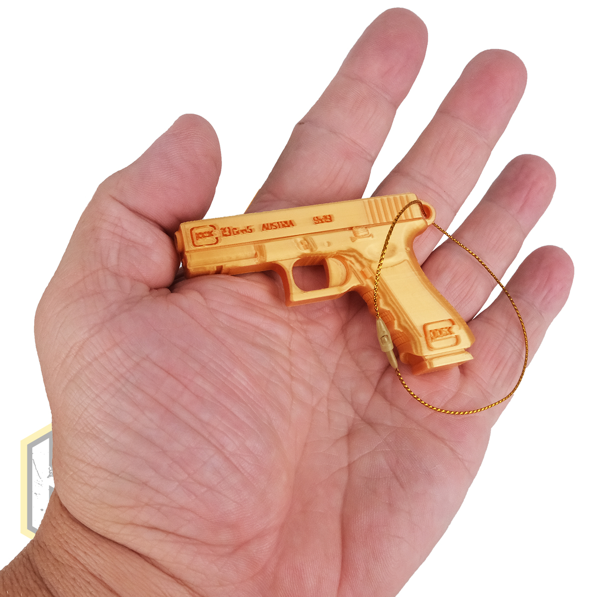 Glock 19 Gen5 Pistol Christmas Tree Decoration Gold - Just BB Guns