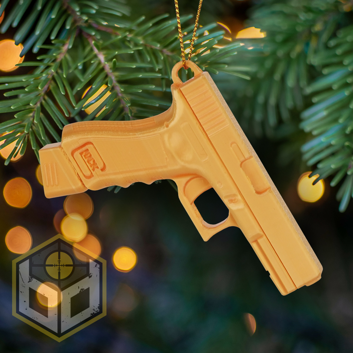 Glock 19 Gen5 EX Mag Pistol Christmas Tree Decoration Gold - Just BB Guns