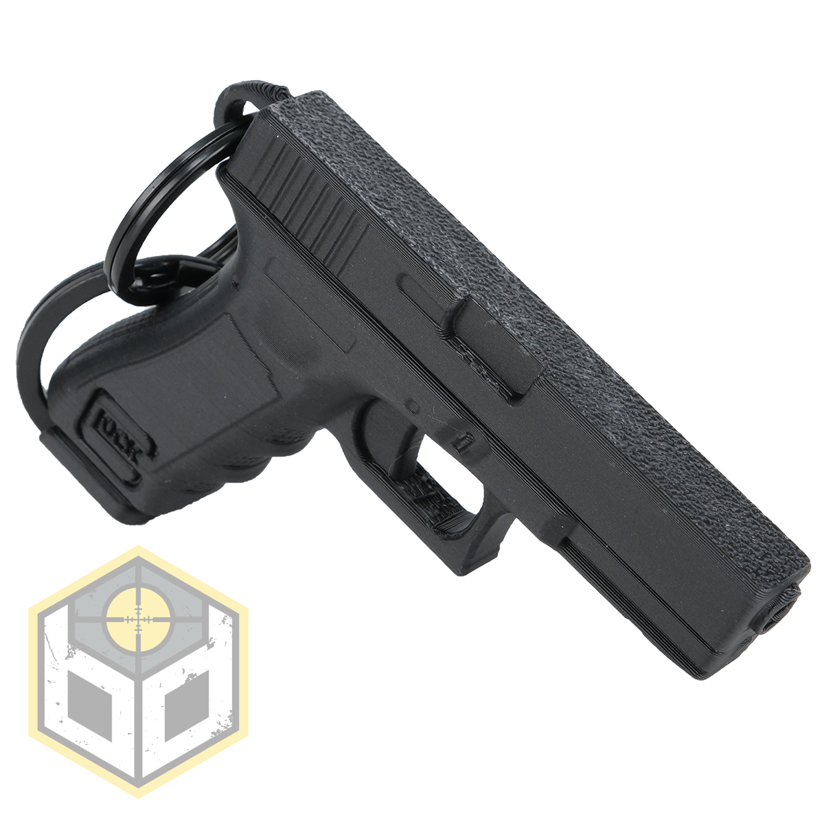 Glock 19 Gen5 Pistol Keyring / Keychain - 3D Printed Black - Just BB Guns