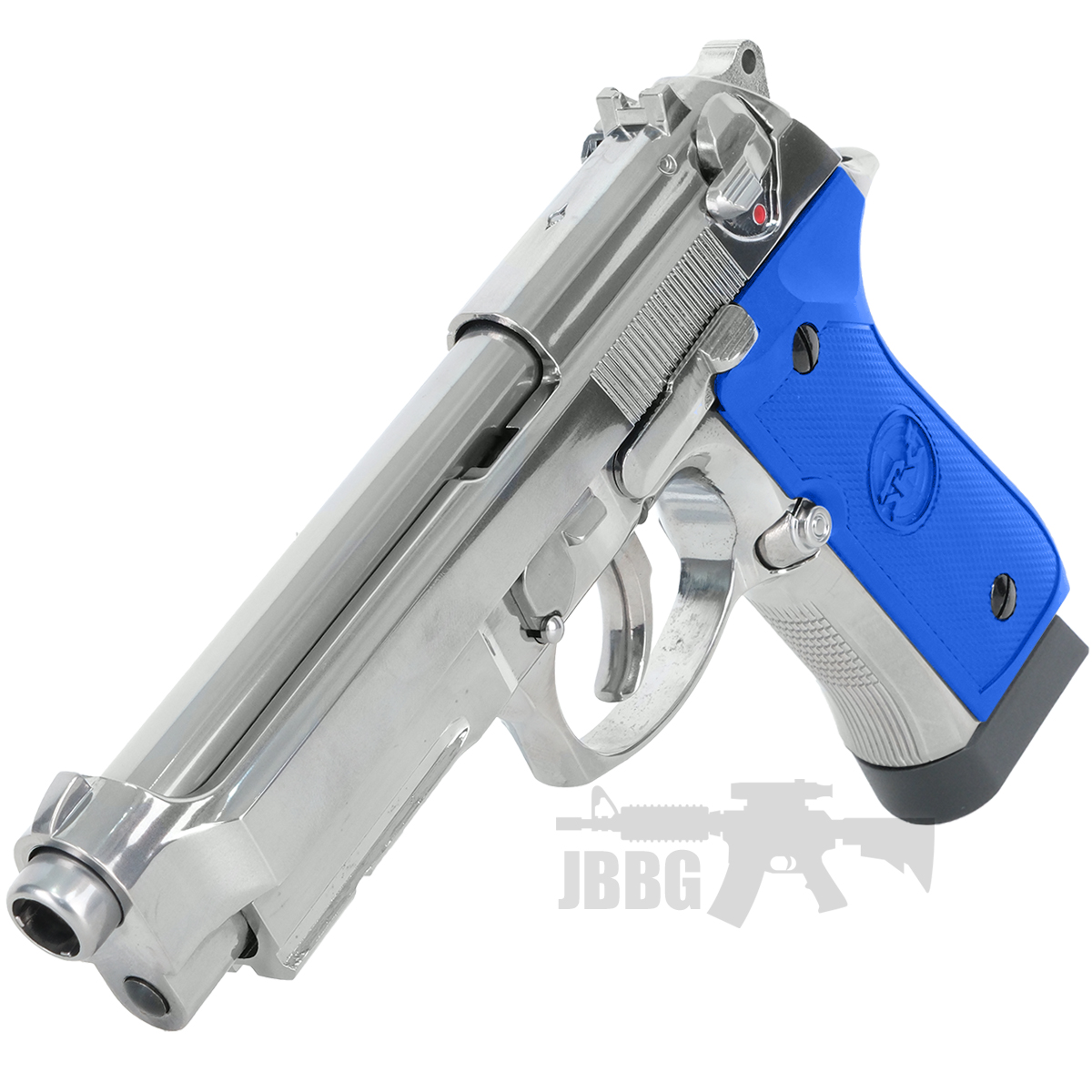 SR-92 A1 Silver Co2 Blowback Airsoft Pistol Blue