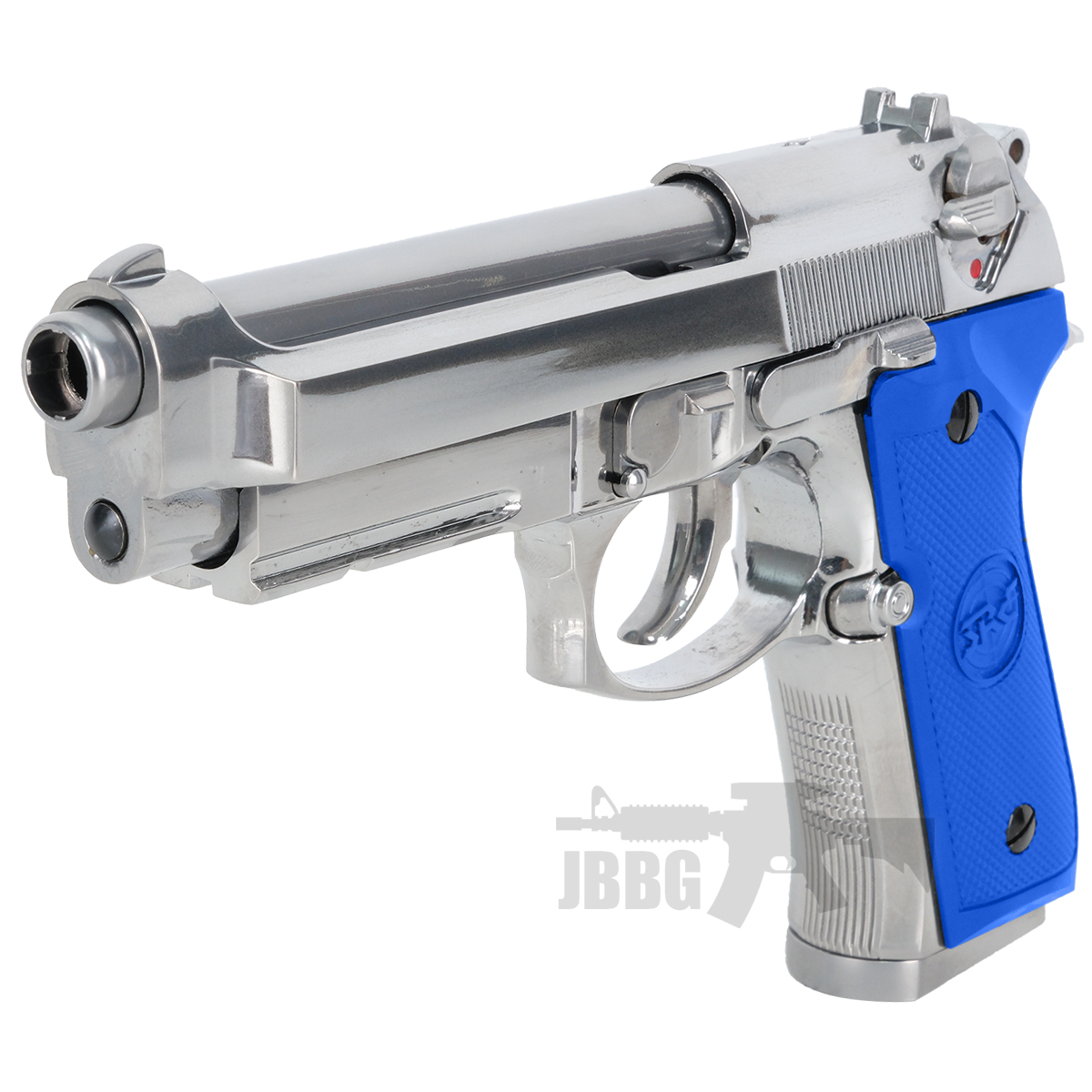 SR-92 A1 Silver Gas Blowback Airsoft Pistol Blue