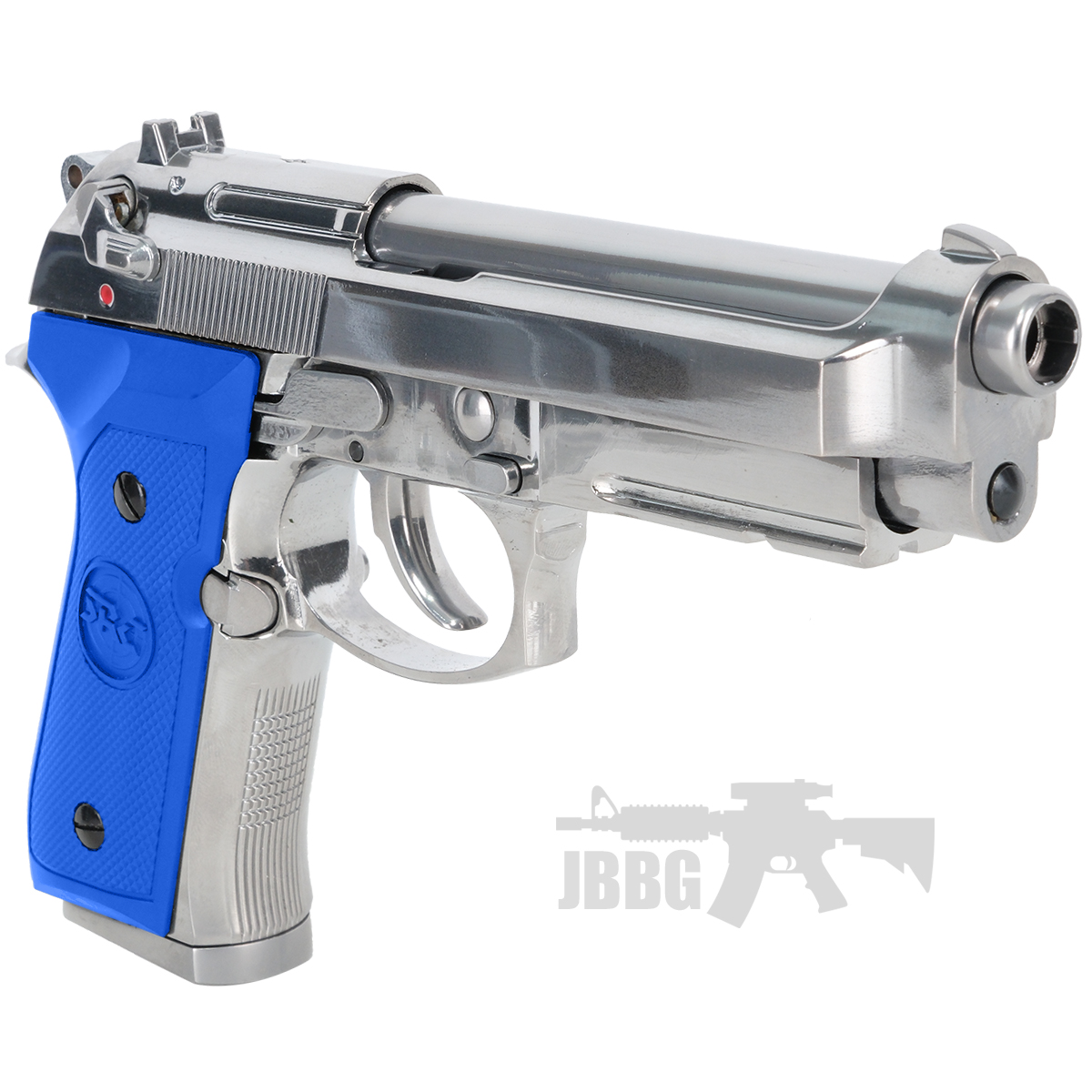 SR-92 A1 Silver Gas Blowback Airsoft Pistol Blue