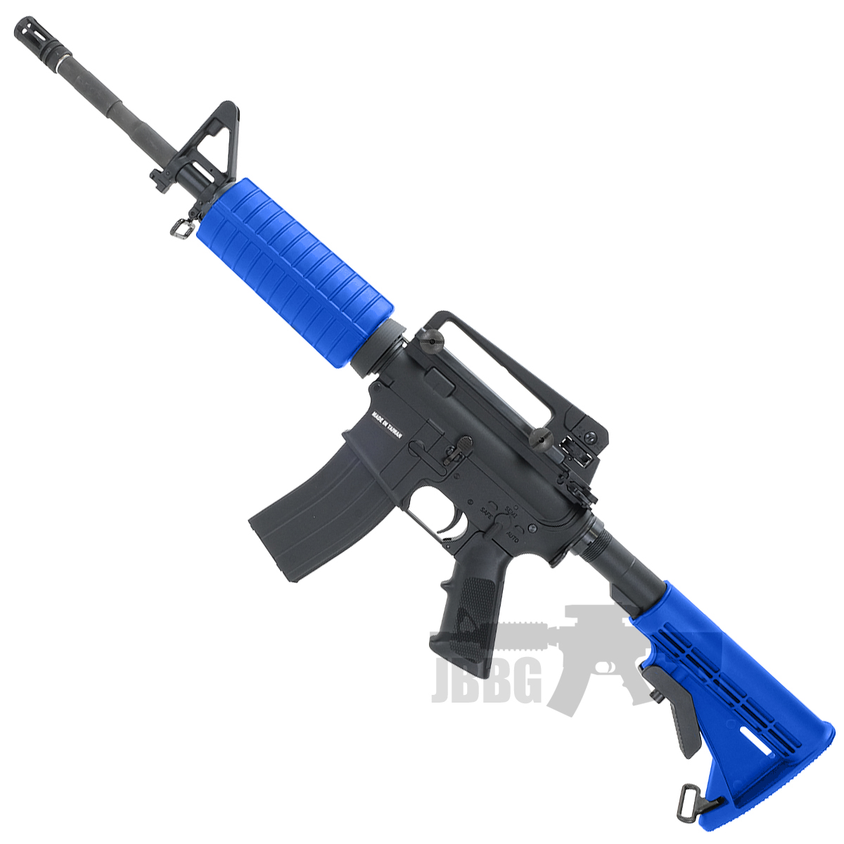 KJ Works M4 V3 II Airsoft Gun - Standard Gas Mag Two-Tone Blue