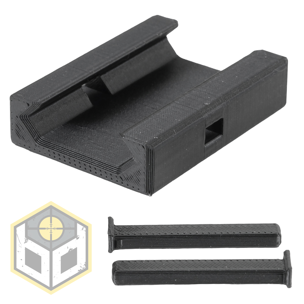 BD Handstop Picatinny Rail Flat Black with Pins (P1) - Just BB Guns