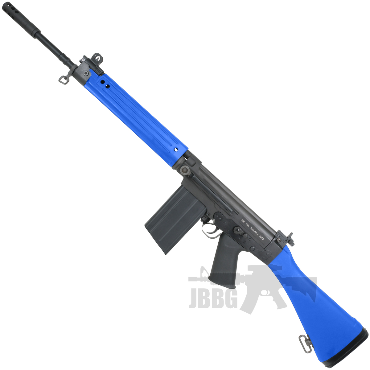 King Arms FAL AEG Full-Length Version 2 Airsoft Rifle Blue - Just BB Guns