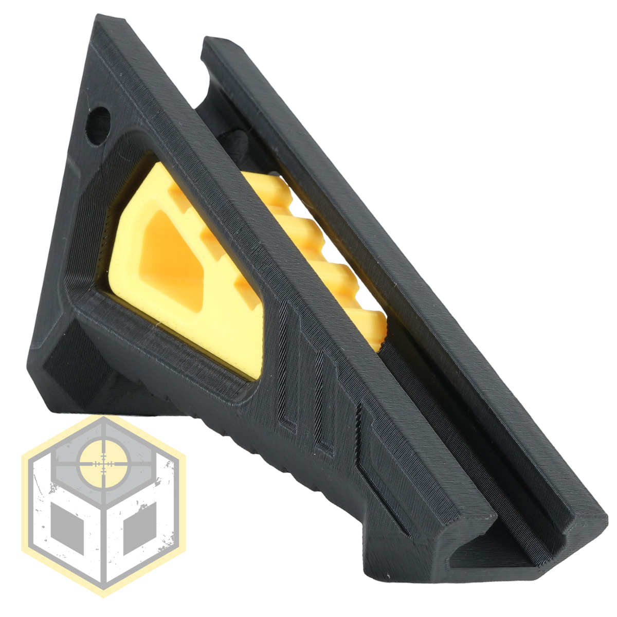 AFG Stubby Picatinny Rail Angled Foregrip Easy Fit Black - Yellow